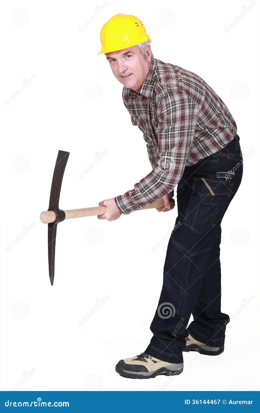 Man with pick ax stock image. Image of person, shaft - 36144467