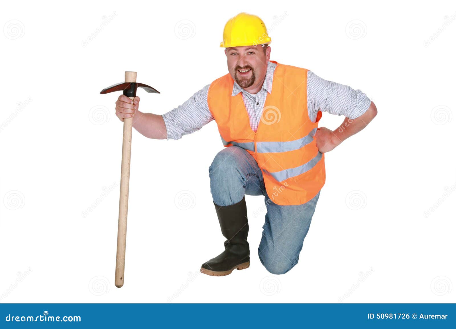 Man with pick-axe stock photo. Image of person, male - 50981726