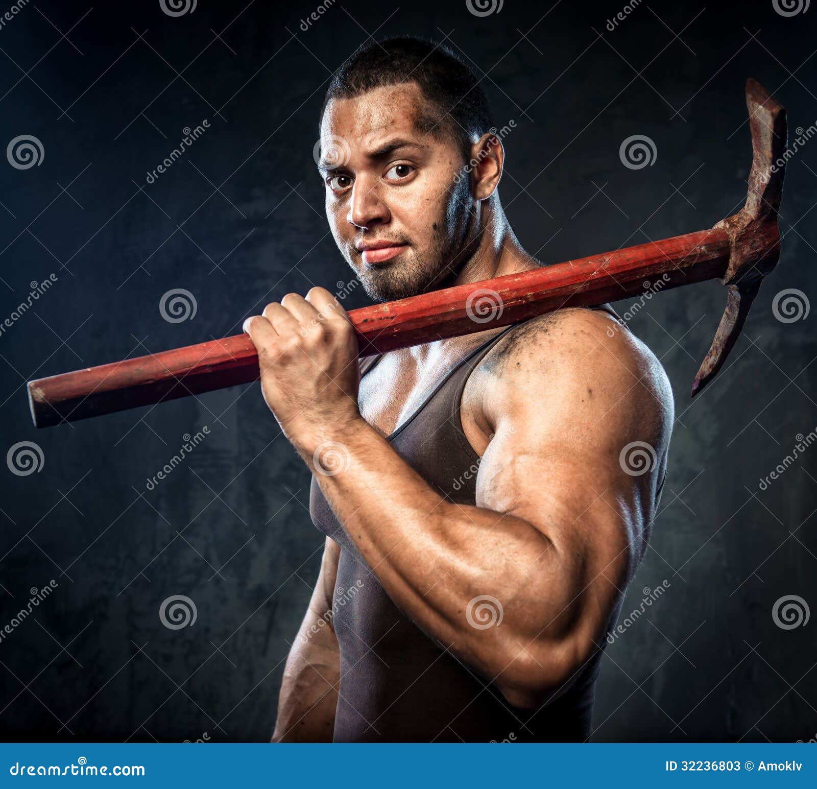 Dirty Pickaxe Lying On The Cobble Street, At Construction Site Royalty ...