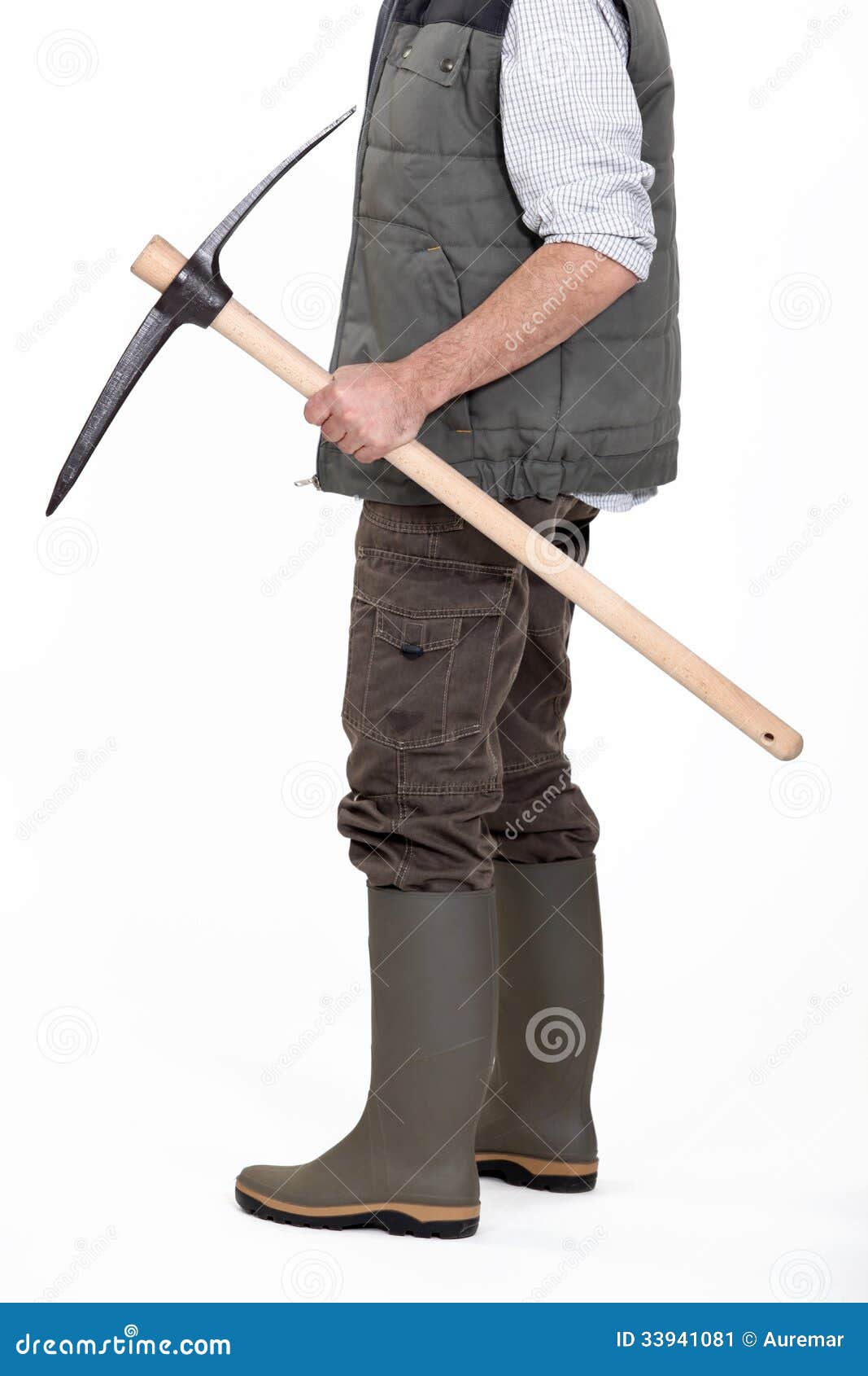 Man with a pickaxe stock image. Image of white, torso - 33941081
