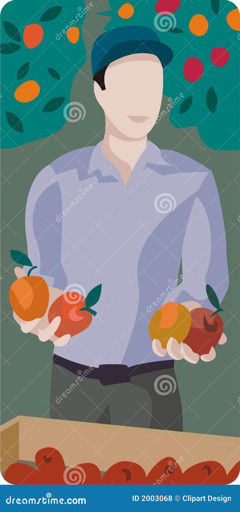 Man Picking Fruits stock vector. Illustration of harvest - 2003068