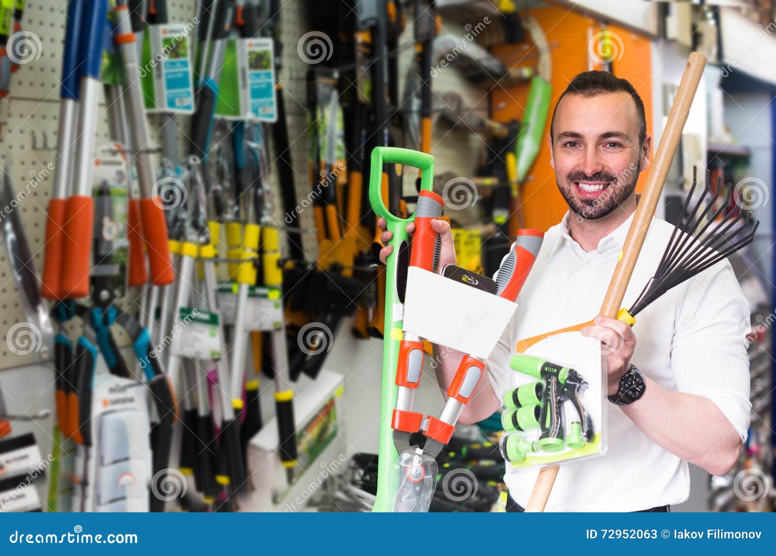 Man Picking Horticultural Sundry Stock Image - Image of rake, gardening ...