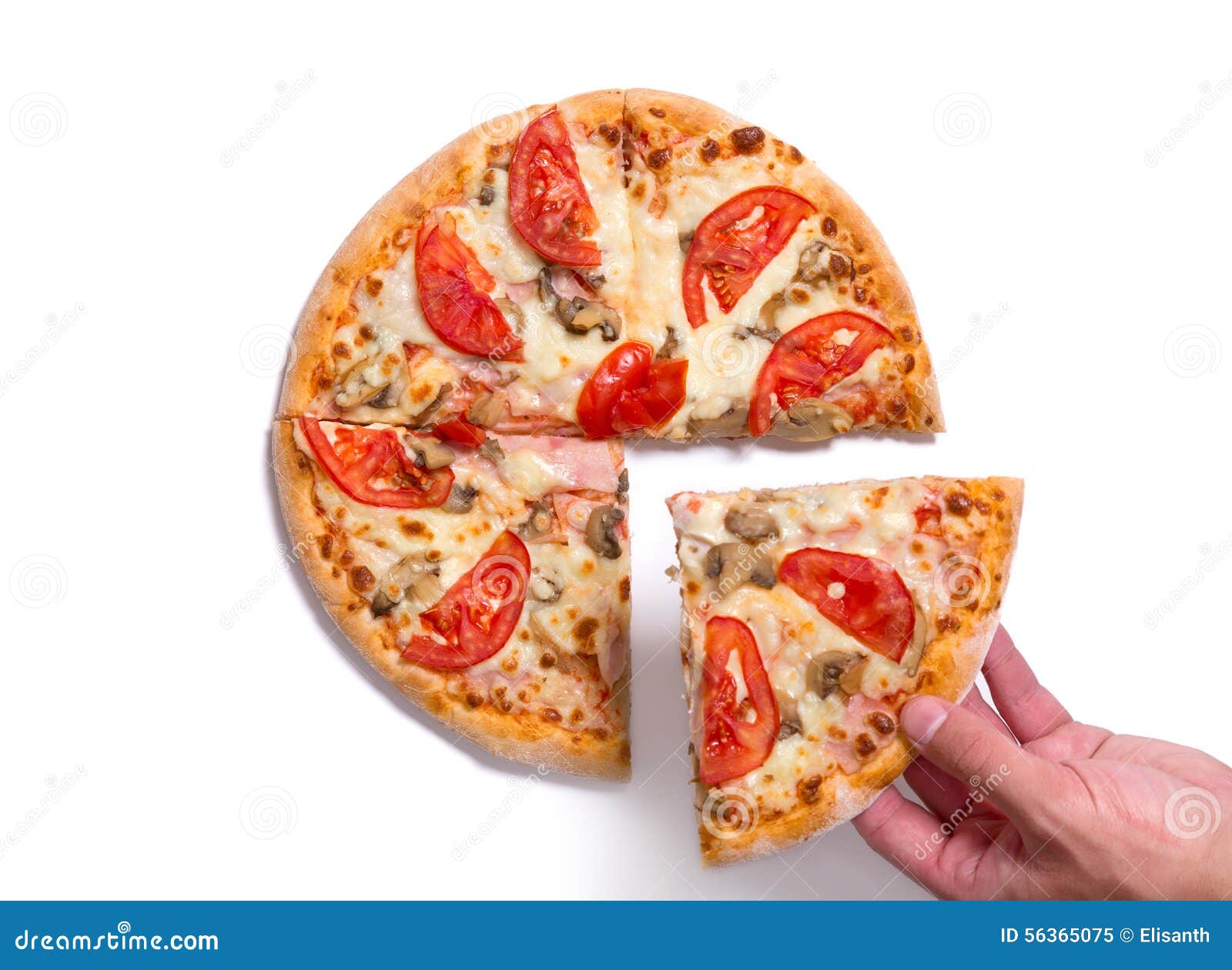 Man Picking Tasty Pizza Slice Stock Image - Image of meat, baked: 56365075