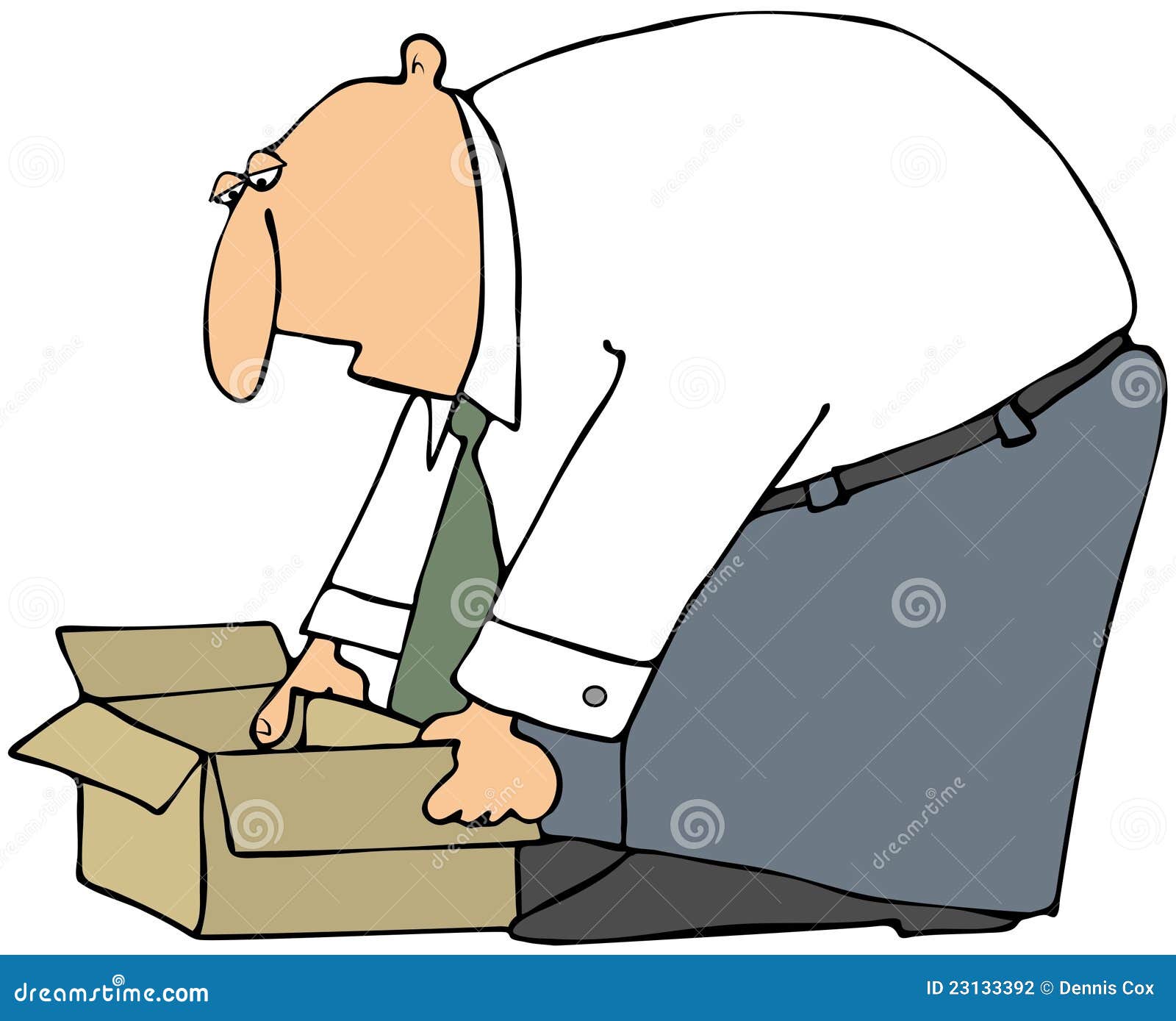 Man Picking Up a Box stock illustration. Illustration of male - 23133392