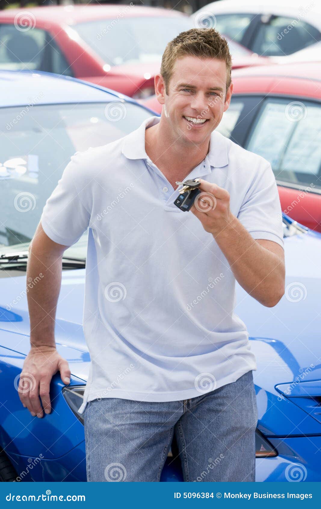 Man picking up new car stock photo. Image of lifestyle - 5096384