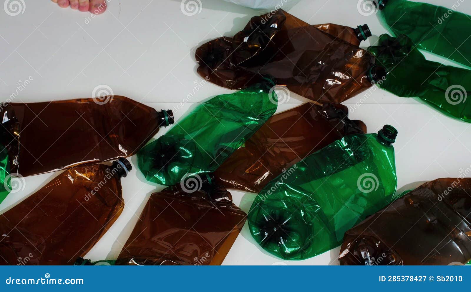 Man Picking Up Plastic Bottles. Many Plastic Bottles for Disposal Stock ...