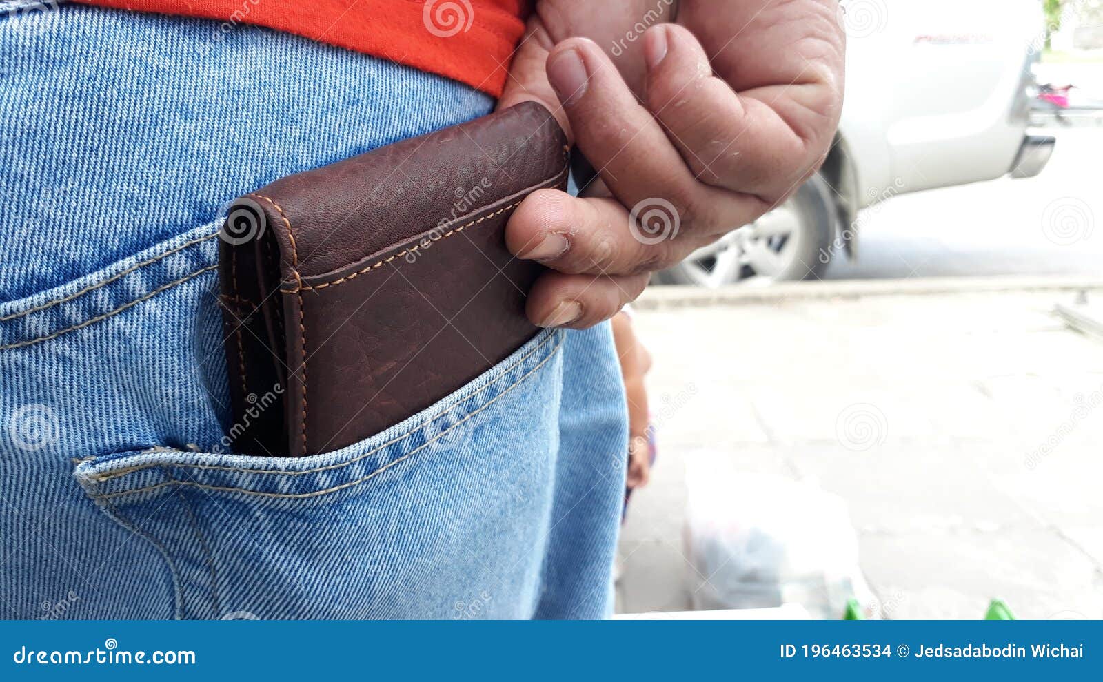 Man Picking Wallet from Jeans Pocket Stock Photo - Image of picking ...