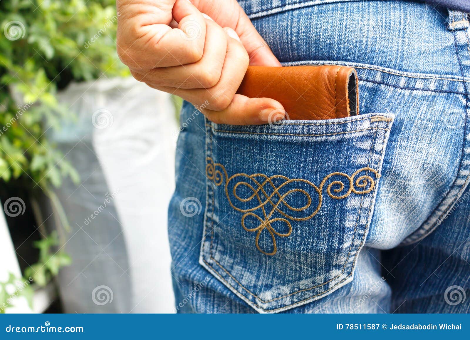 Man Picking Wallet from Jeans Stock Image - Image of picking ...