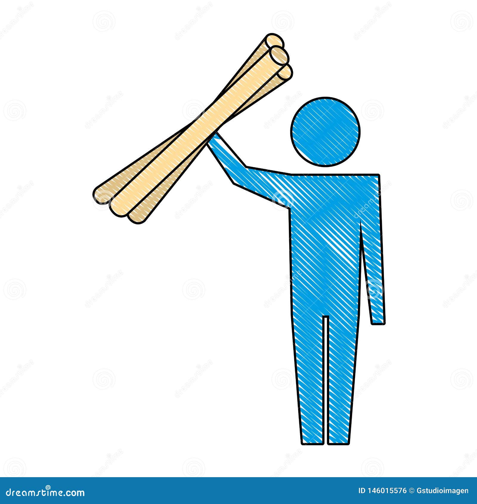 Pictogram Man Worker Drive Truck Transport Cutting Line Royalty-Free ...