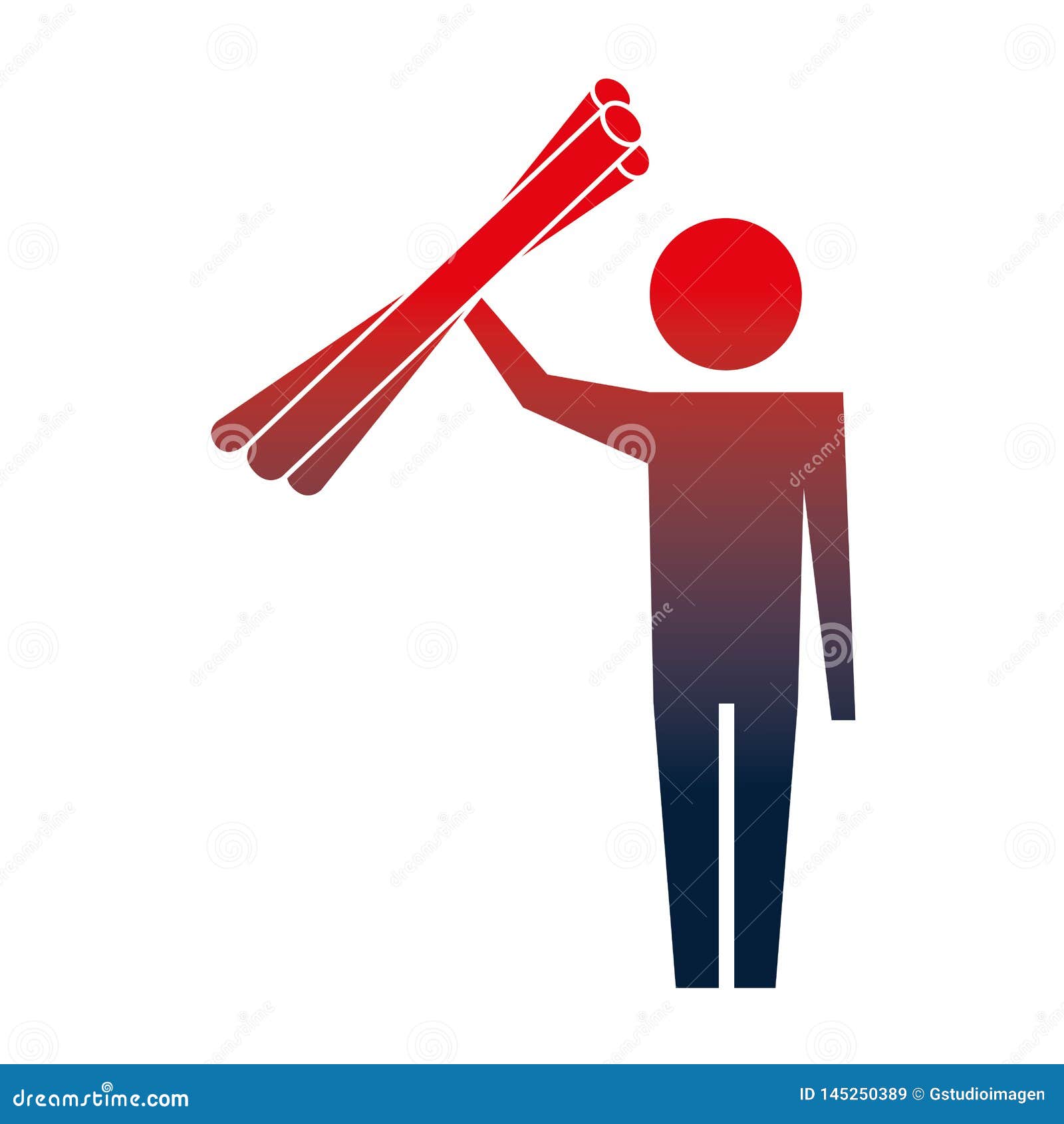 Pictogram Man Worker Drive Truck Transport Cutting Line Royalty-Free ...
