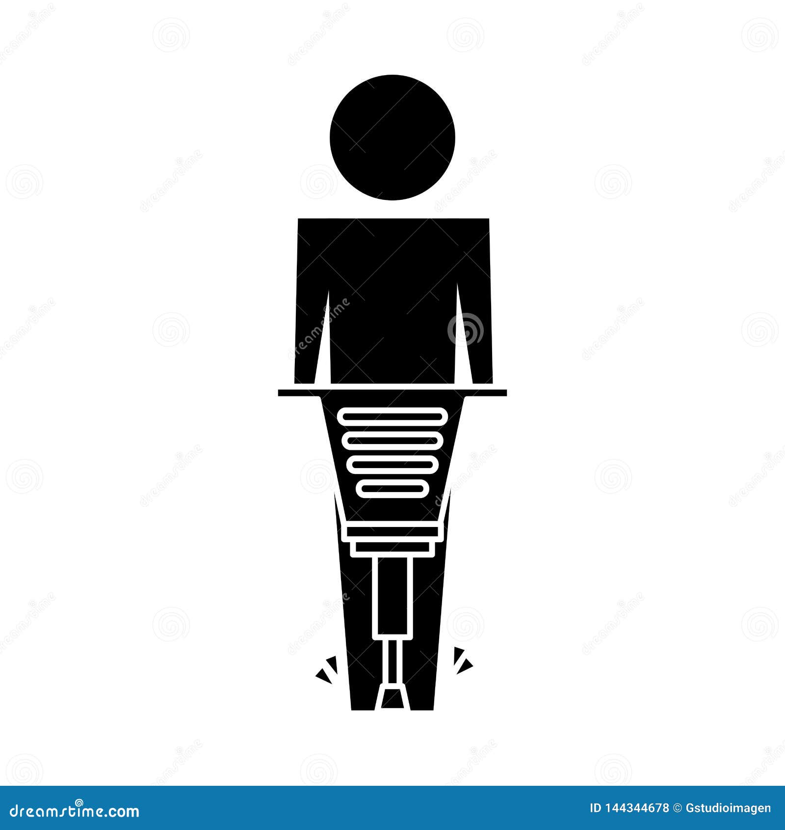 Man Pictogram Working Jackhammer Equipment Stock Vector - Illustration ...