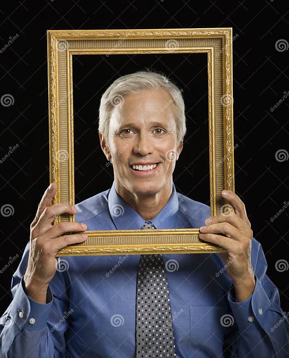 Man in picture frame. stock photo. Image of male, middle - 4245978