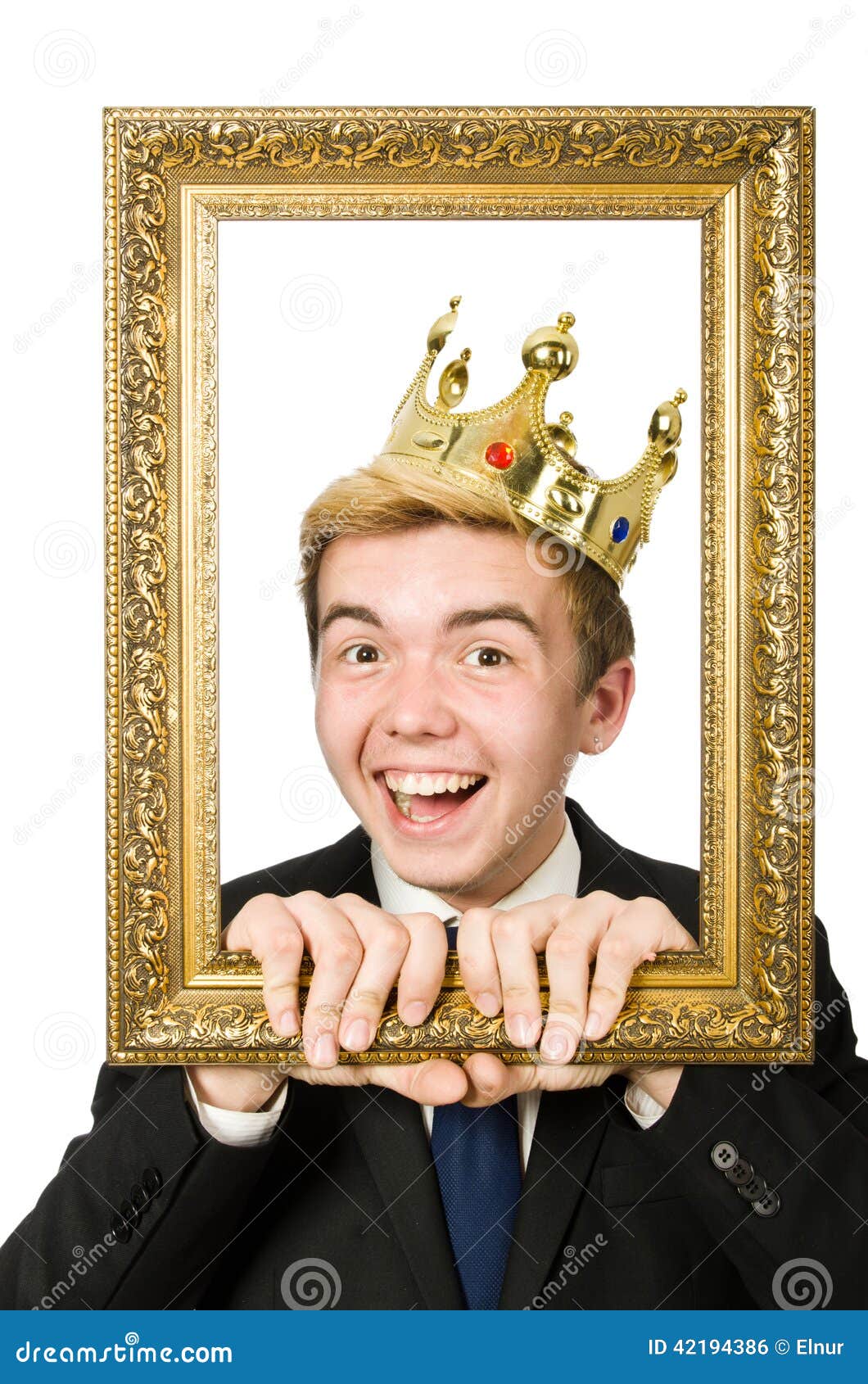 Man with Picture Frame Isolated Stock Photo - Image of passepartout ...