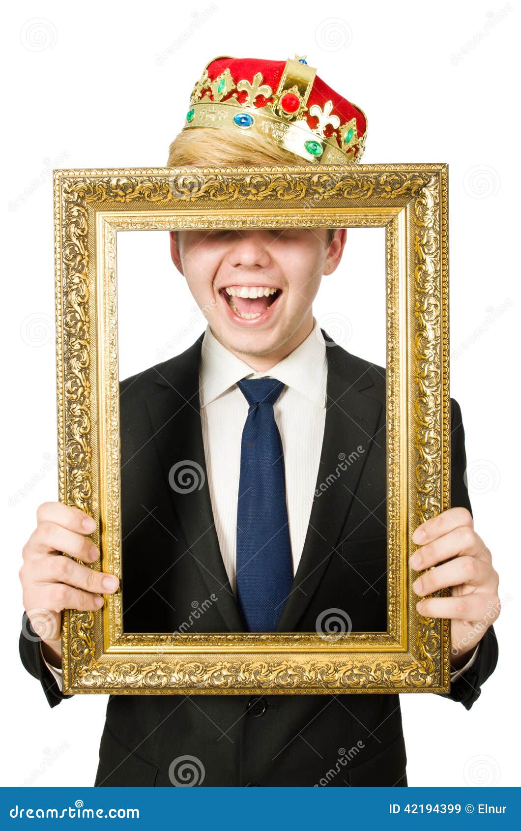 Man with Picture Frame Isolated Stock Image - Image of coronation ...