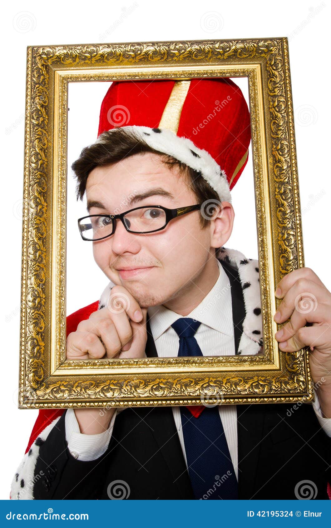 Man with Picture Frame Isolated Stock Photo - Image of monarchy, hero ...