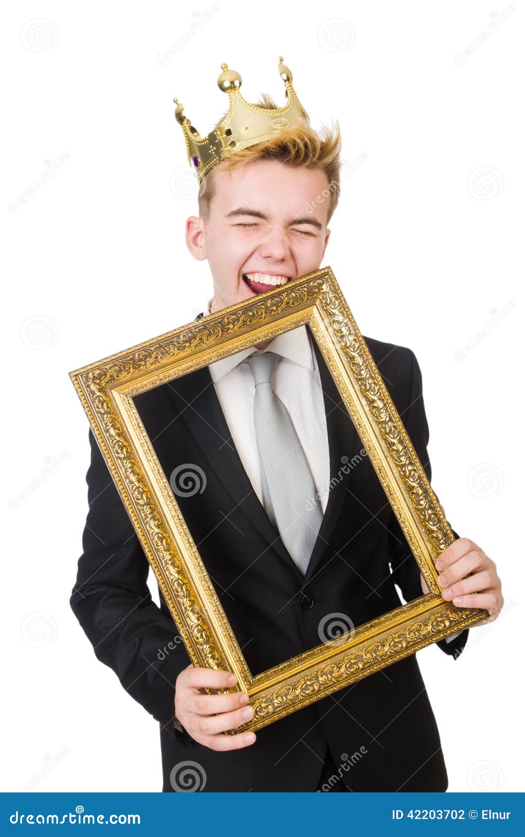 Man with picture frame stock photo. Image of studio, passe - 42203702