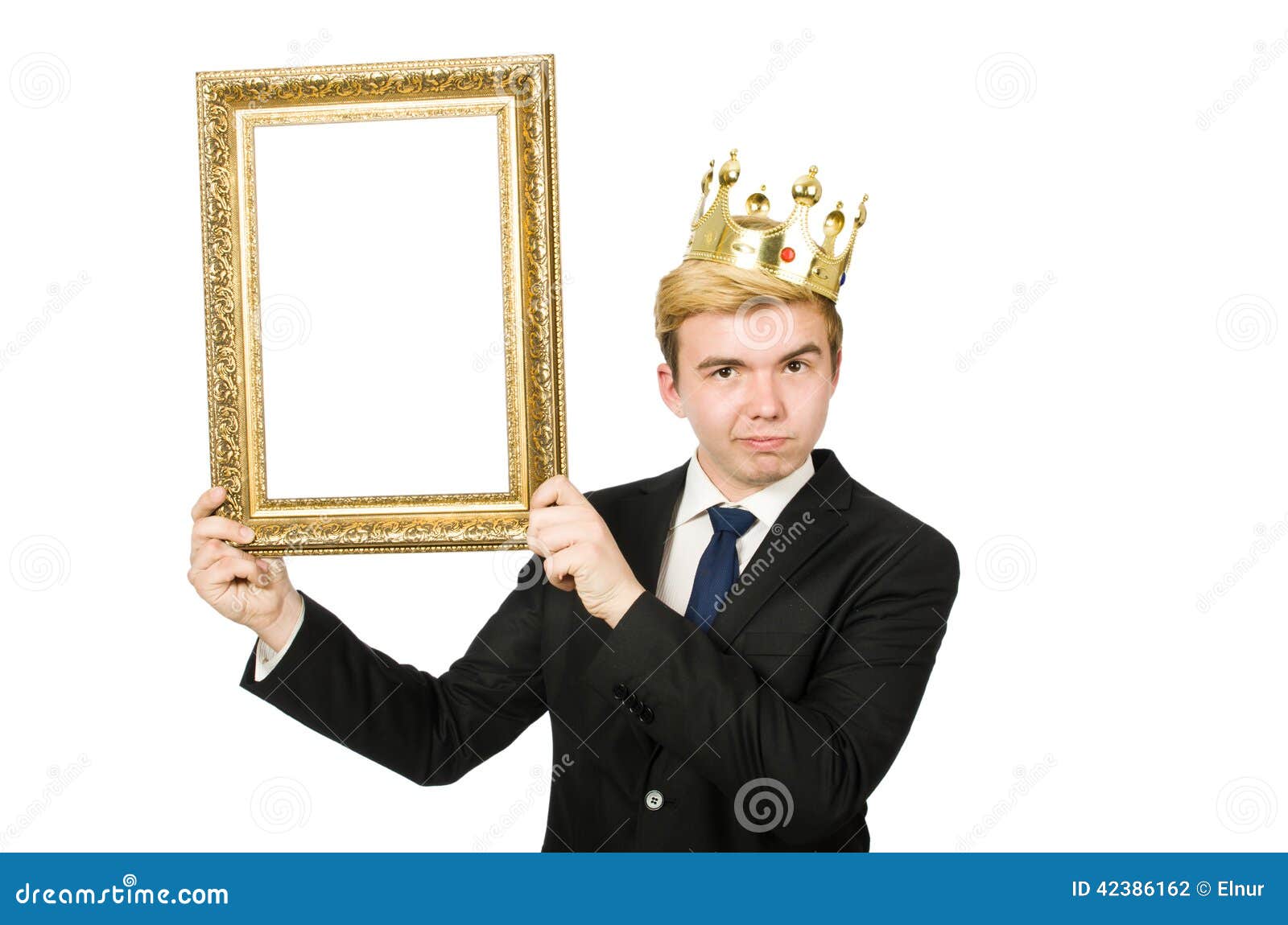 Man with Picture Frame Isolated Stock Photo - Image of frame, portrait ...