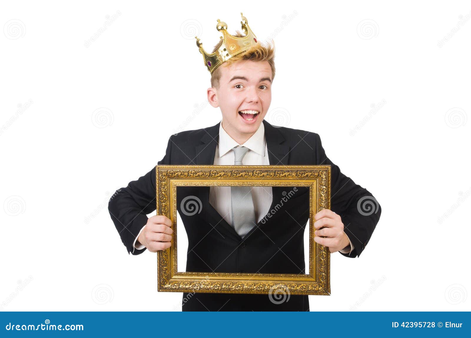 Man with picture frame stock photo. Image of emperor - 42395728
