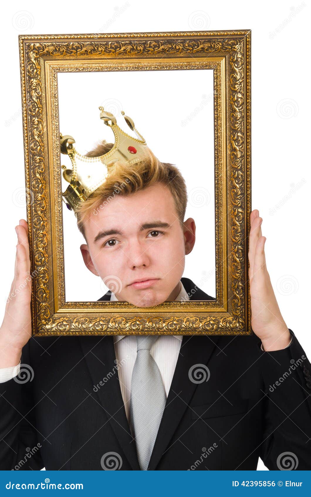 Man with picture frame stock photo. Image of passepartout - 42395856