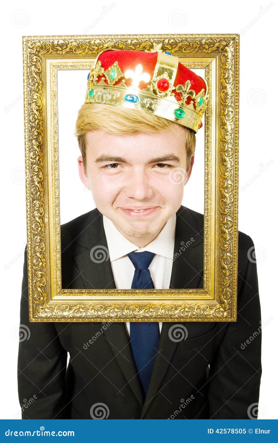 Man with Picture Frame Isolated Stock Image - Image of passepartout ...