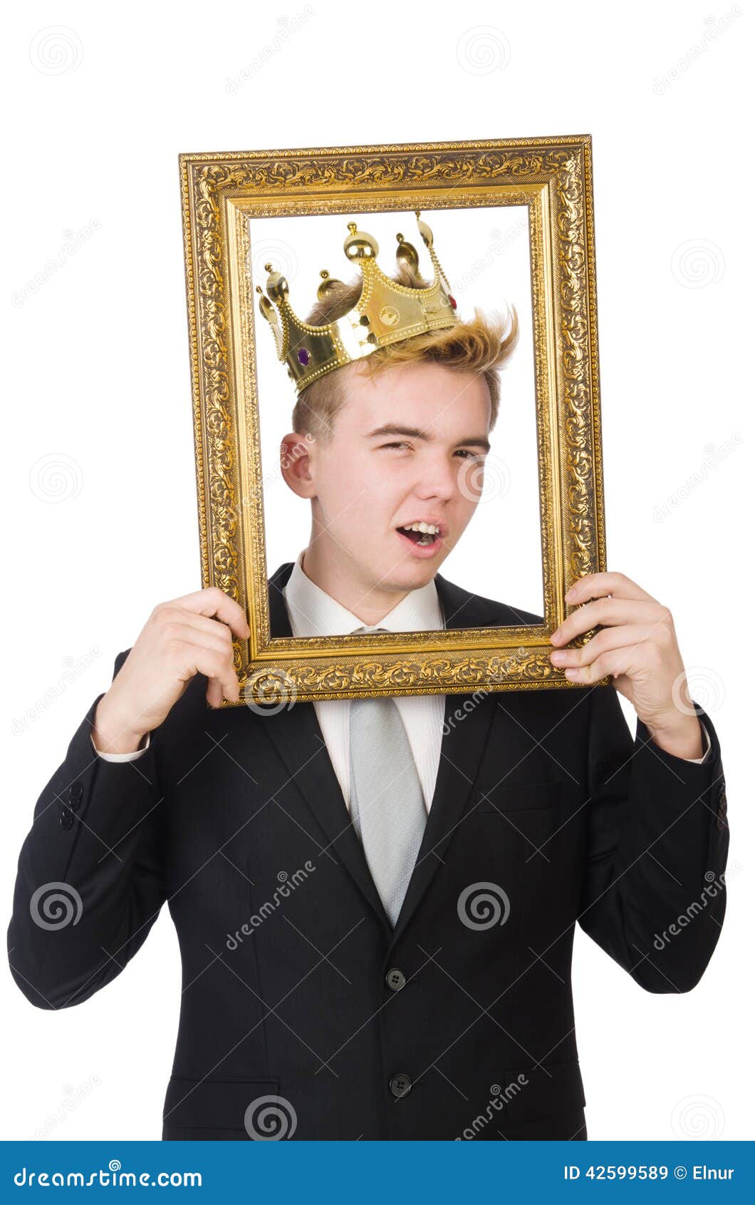 Man with picture frame stock image. Image of boss, royal - 42599589