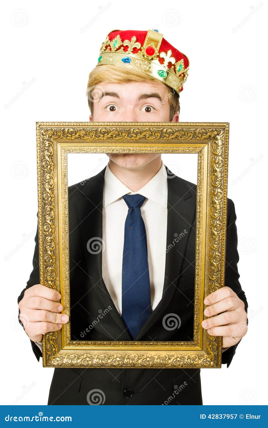 Man with Picture Frame Isolated Stock Image - Image of partout, passe ...