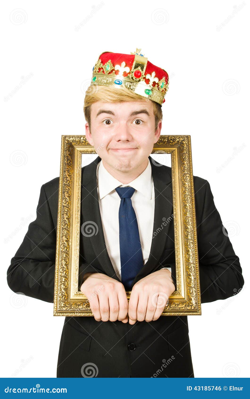 Man with Picture Frame Isolated Stock Photo - Image of formal ...