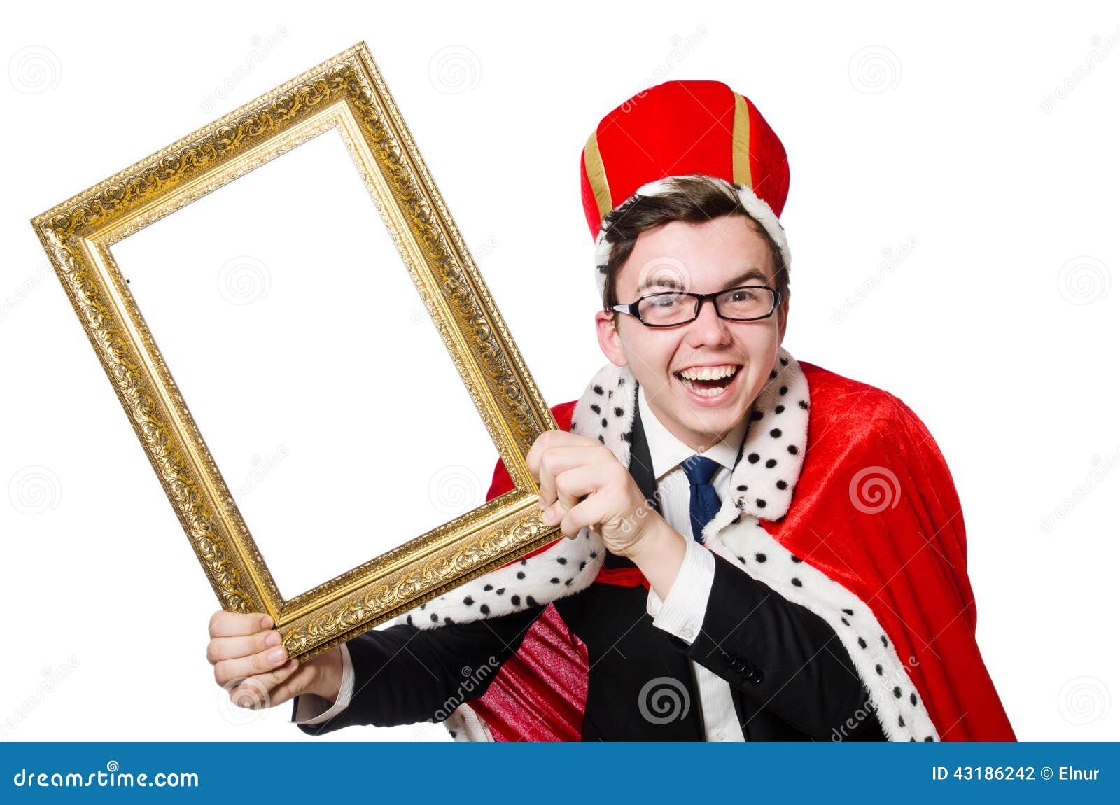 Man with Picture Frame Isolated Stock Photo - Image of royal, studio ...