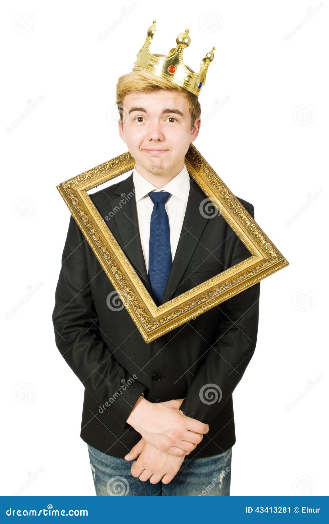 Man with Picture Frame Isolated Stock Image - Image of partout, manager ...