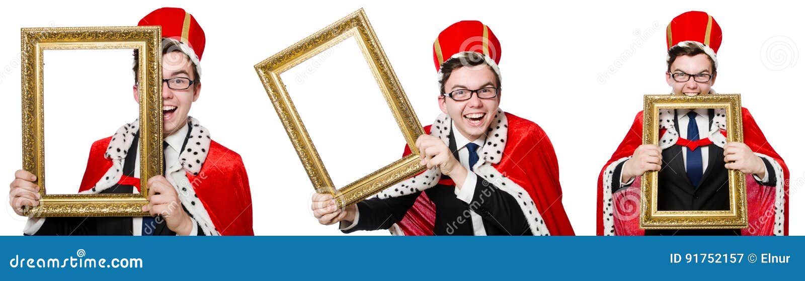 The Man with Picture Frame Isolated on the White Stock Image - Image of ...