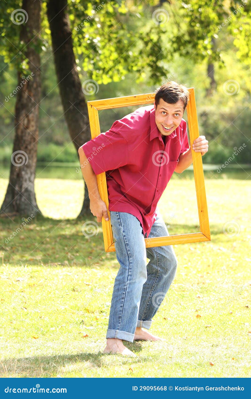 Man in the picture frames stock photo. Image of holiday - 29095668