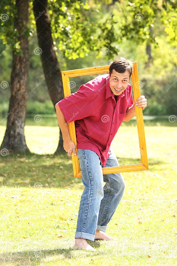 Man in the picture frames stock photo. Image of holiday - 29095668