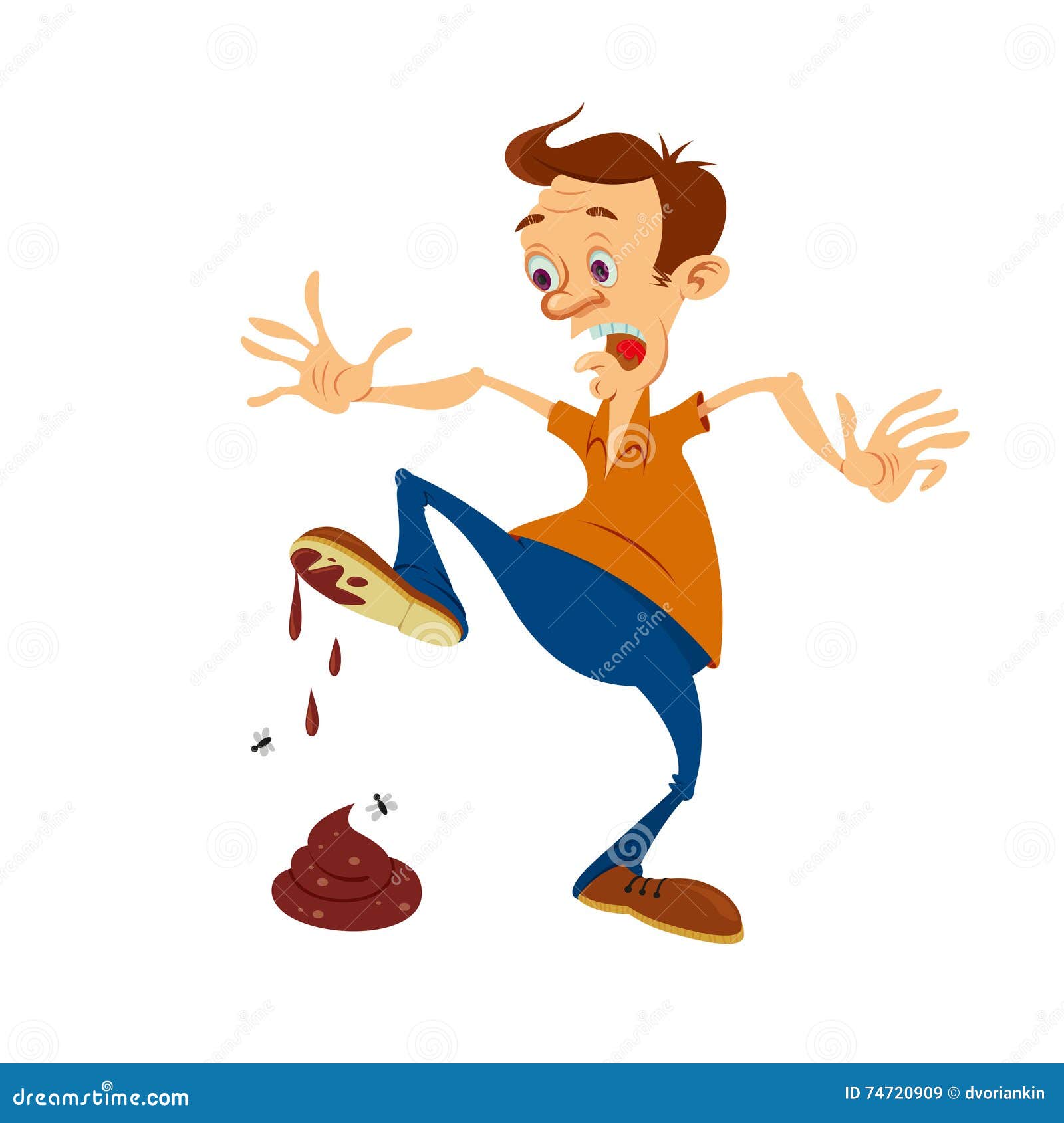 Man and piece of shit stock vector. Illustration of happens - 74720909