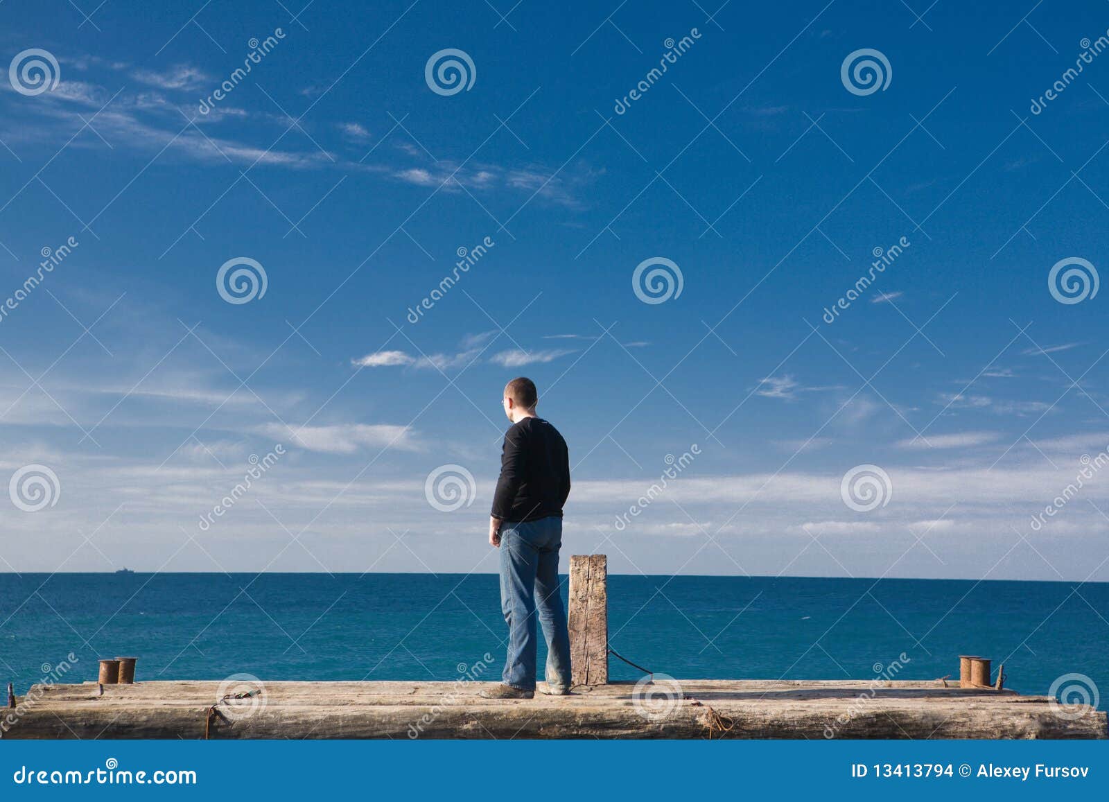 Man at pier stock photo. Image of adult, berth, beauty - 13413794