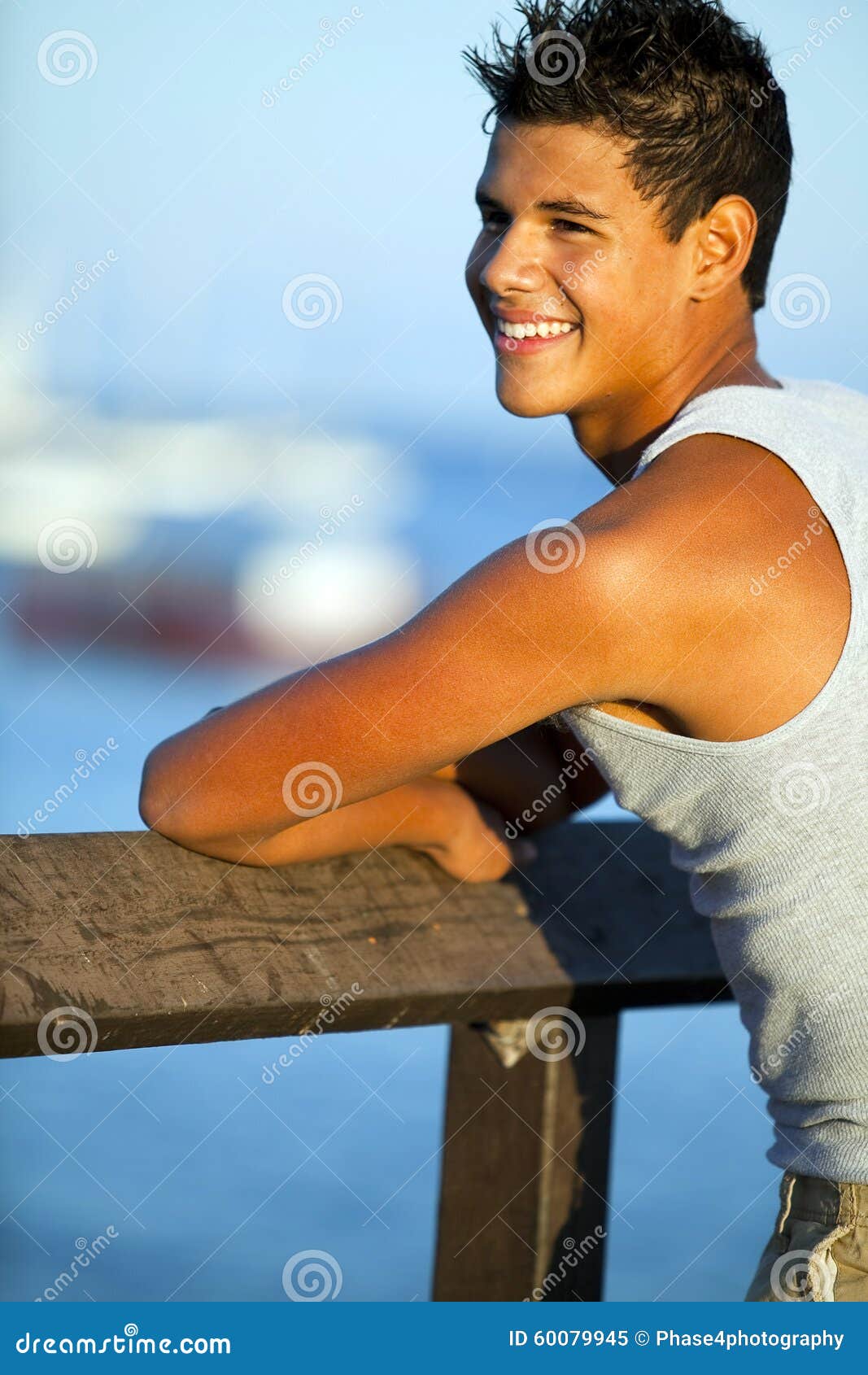 Man on pier stock image. Image of body, dock, colour - 60079945