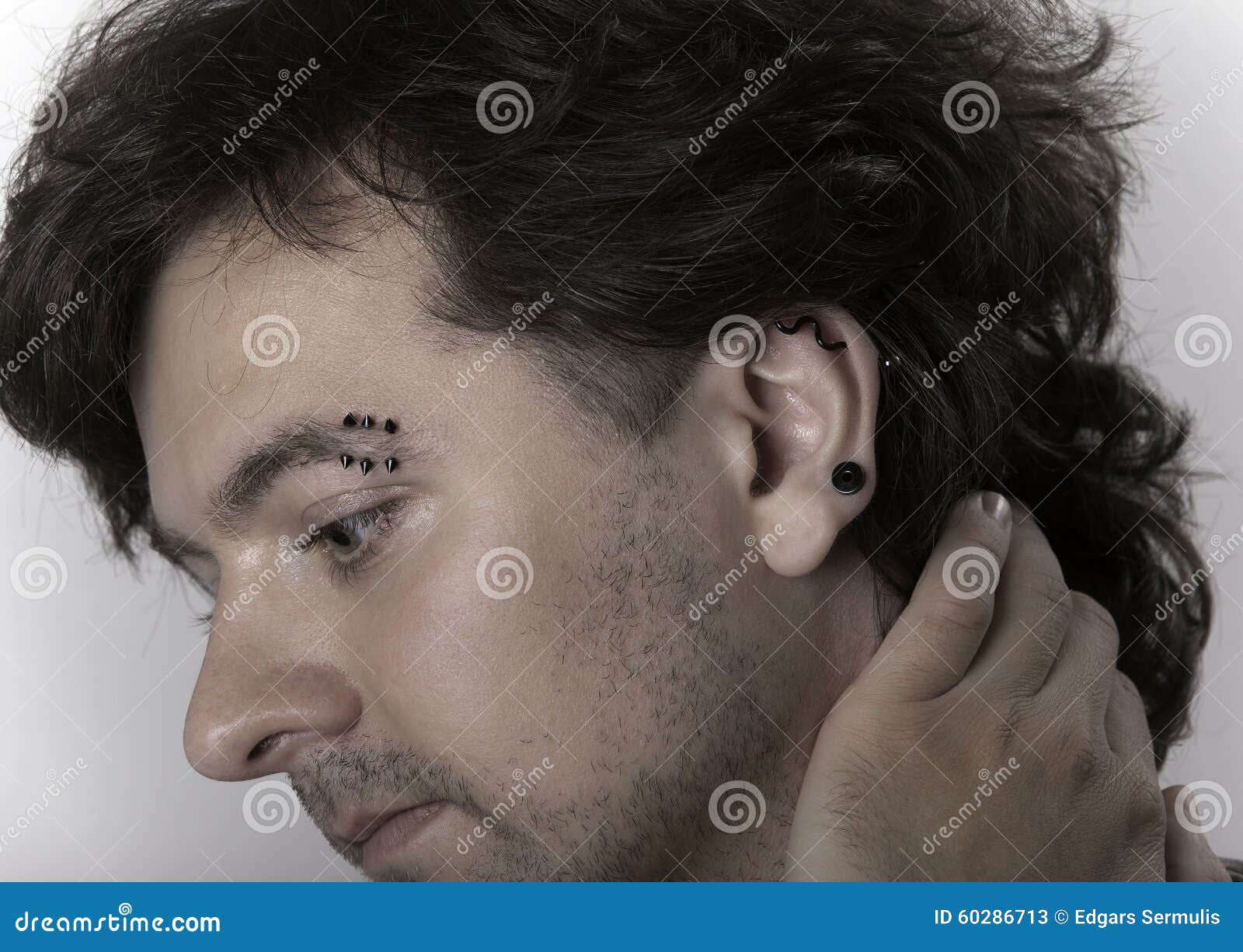Man with piercings stock image. Image of ethnicity, male - 60286713