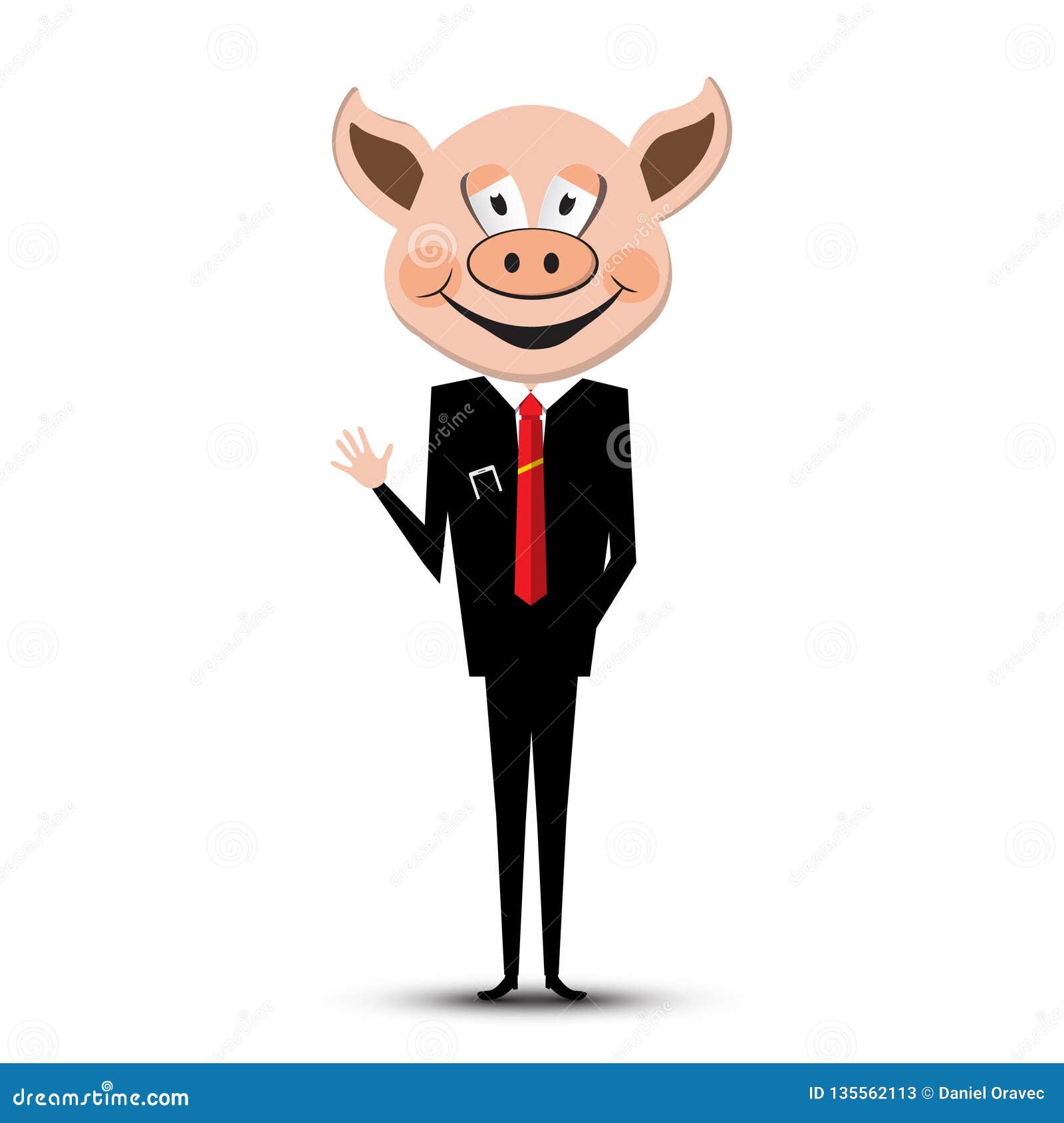 Man with Pig Head. Vector stock vector. Illustration of fashion - 135562113