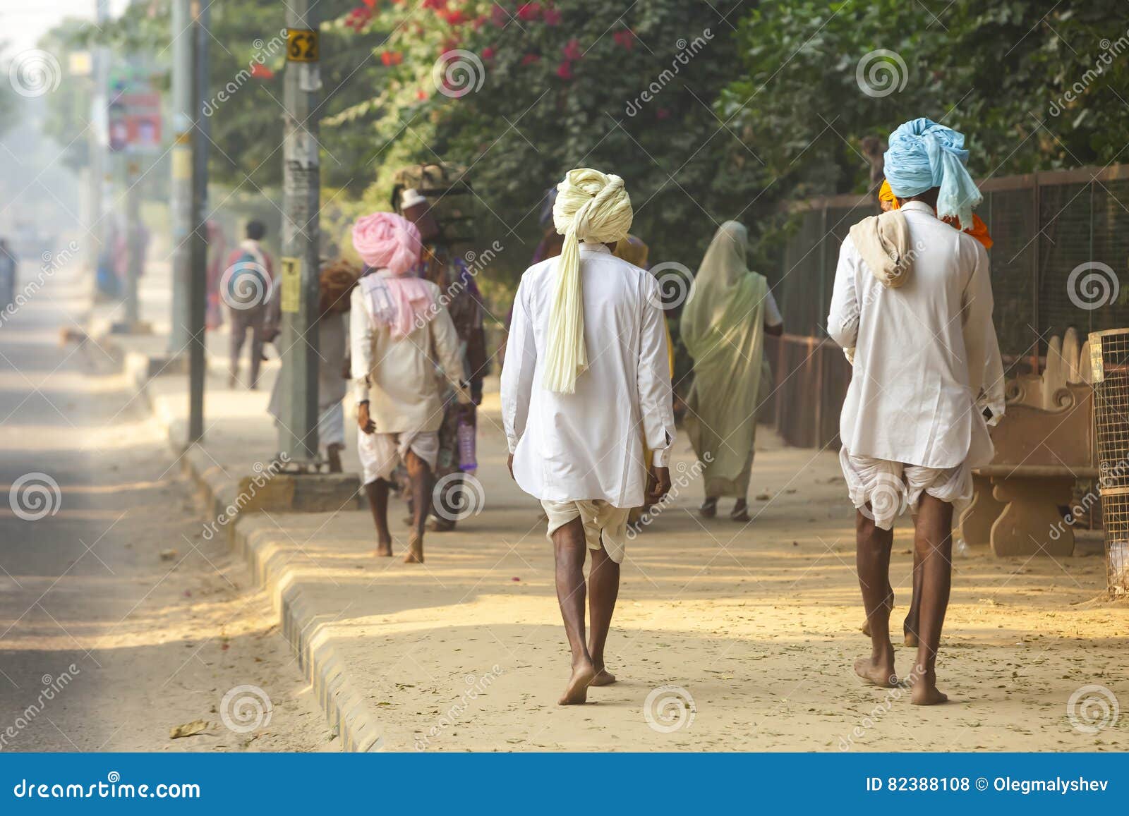 Man Pilgrims on Parikrama in Vrindavan. India , Vrindavan,November 2016 ...