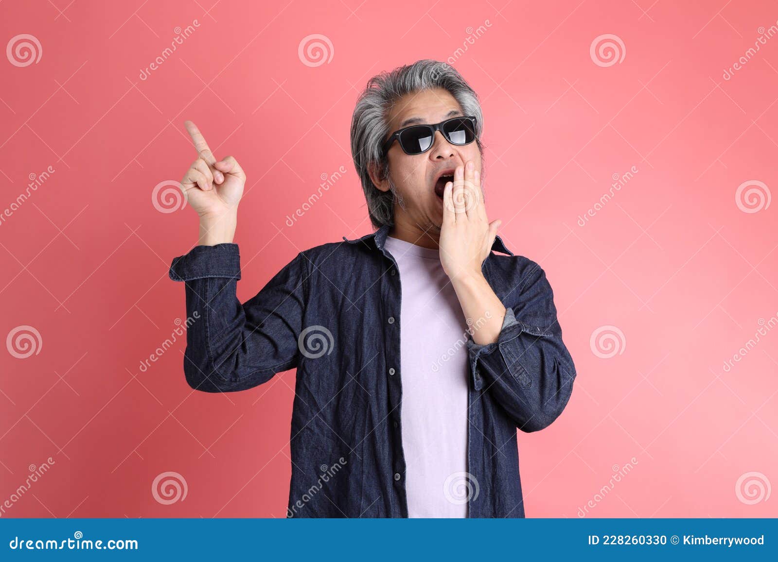 Man on Pink stock photo. Image of lifestyle, pointing - 228260330