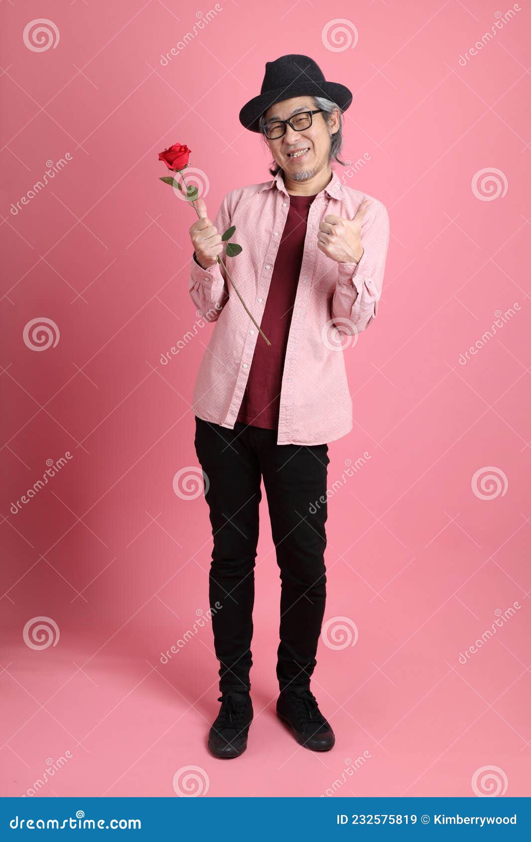 Man in Pink stock image. Image of grey, finger, fashion - 232575819