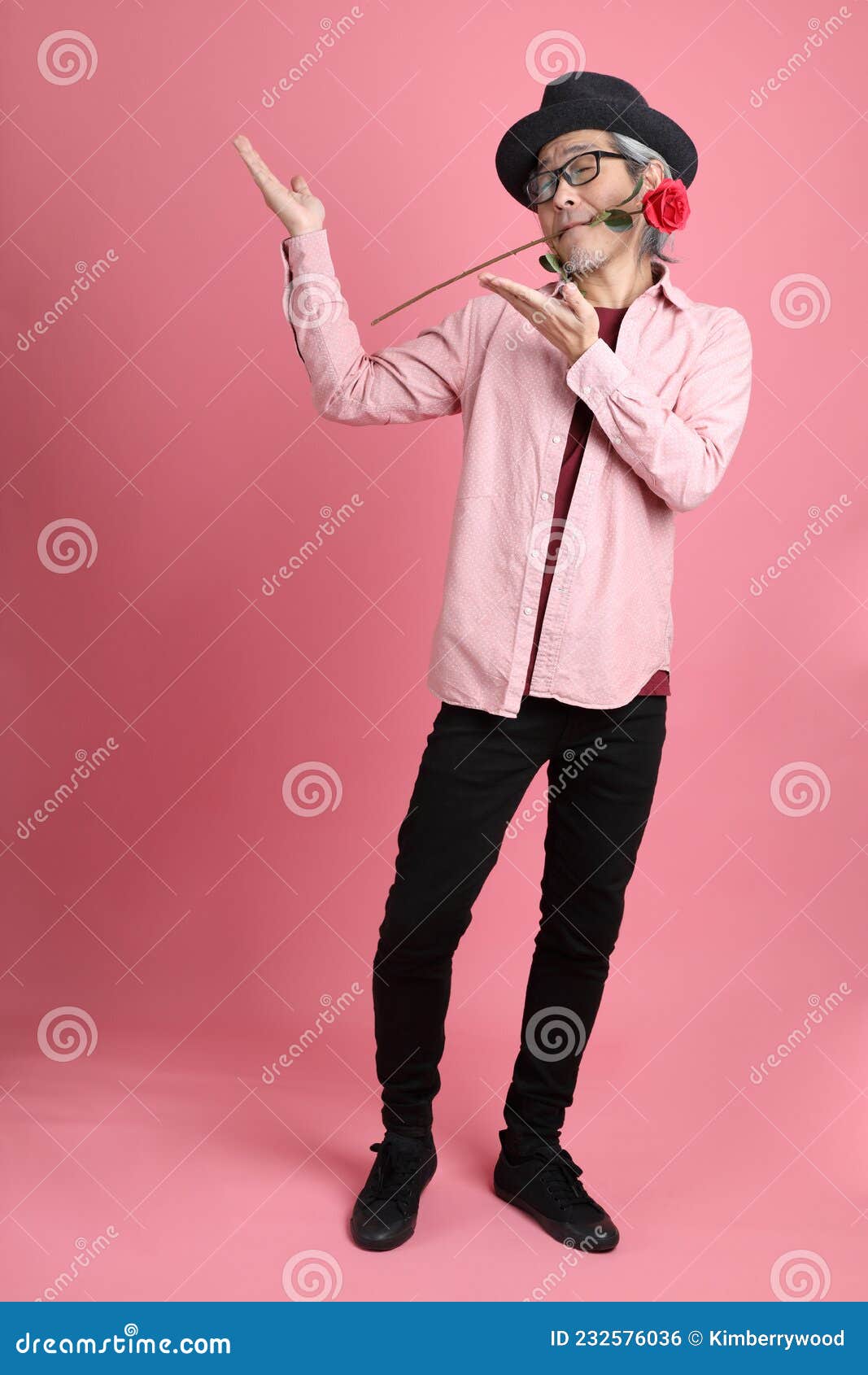Man in Pink stock photo. Image of finger, isolated, adult - 232576036