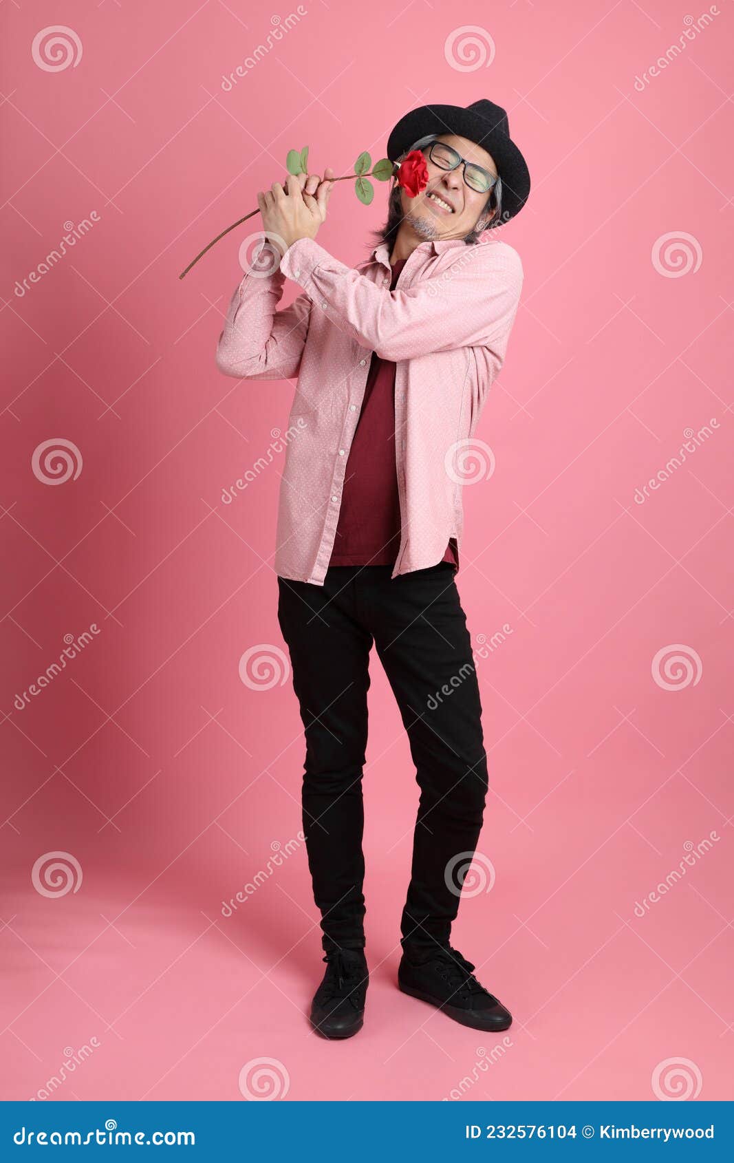 Man in Pink stock photo. Image of person, falling, adore - 232576104