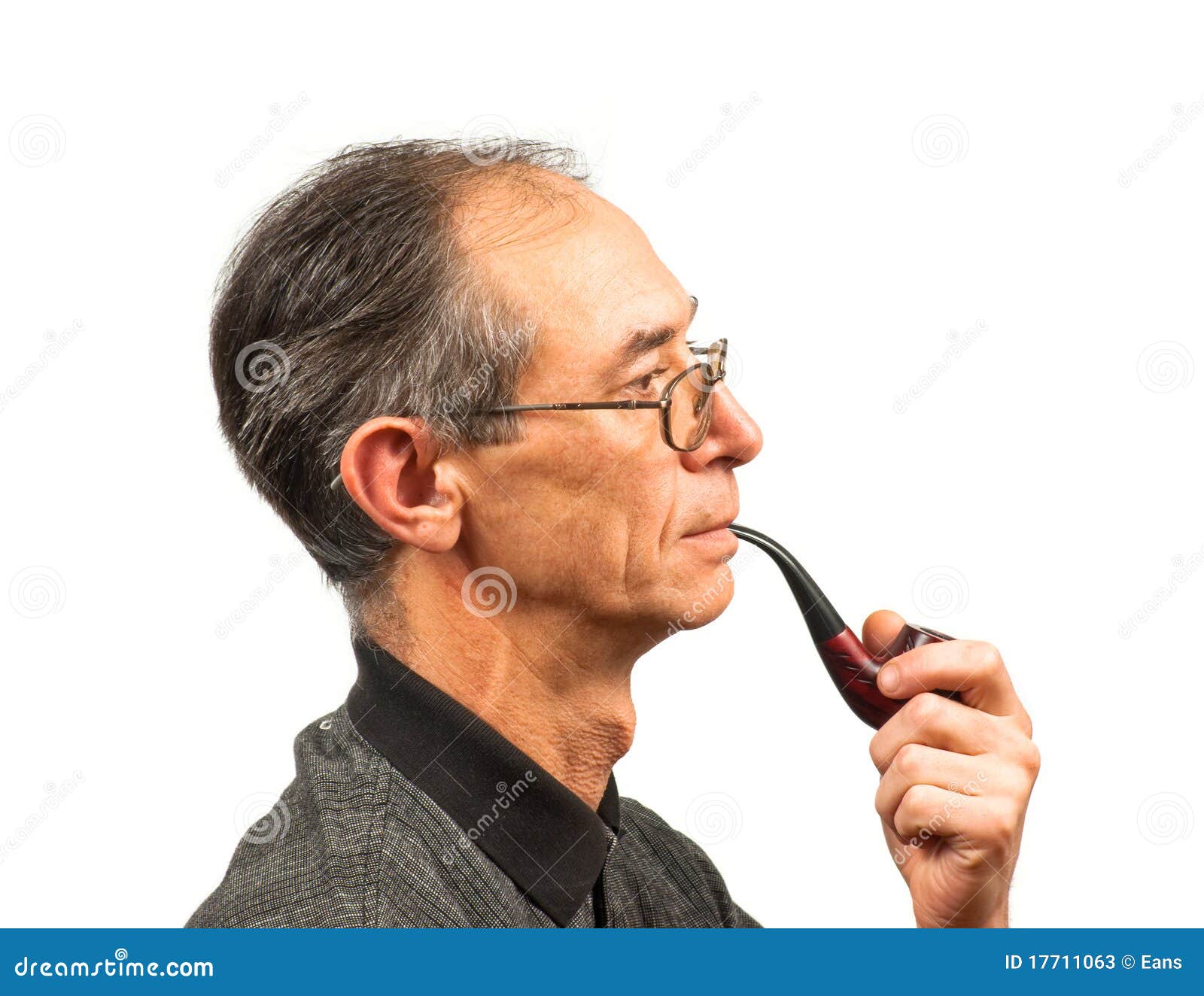 Man with pipe stock image. Image of white, thoughtful - 17711063