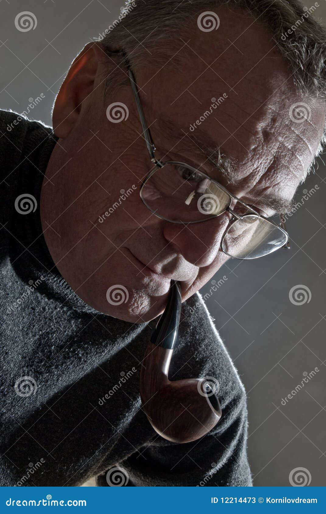 Man with pipe portrait stock image. Image of male, retirement - 12214473