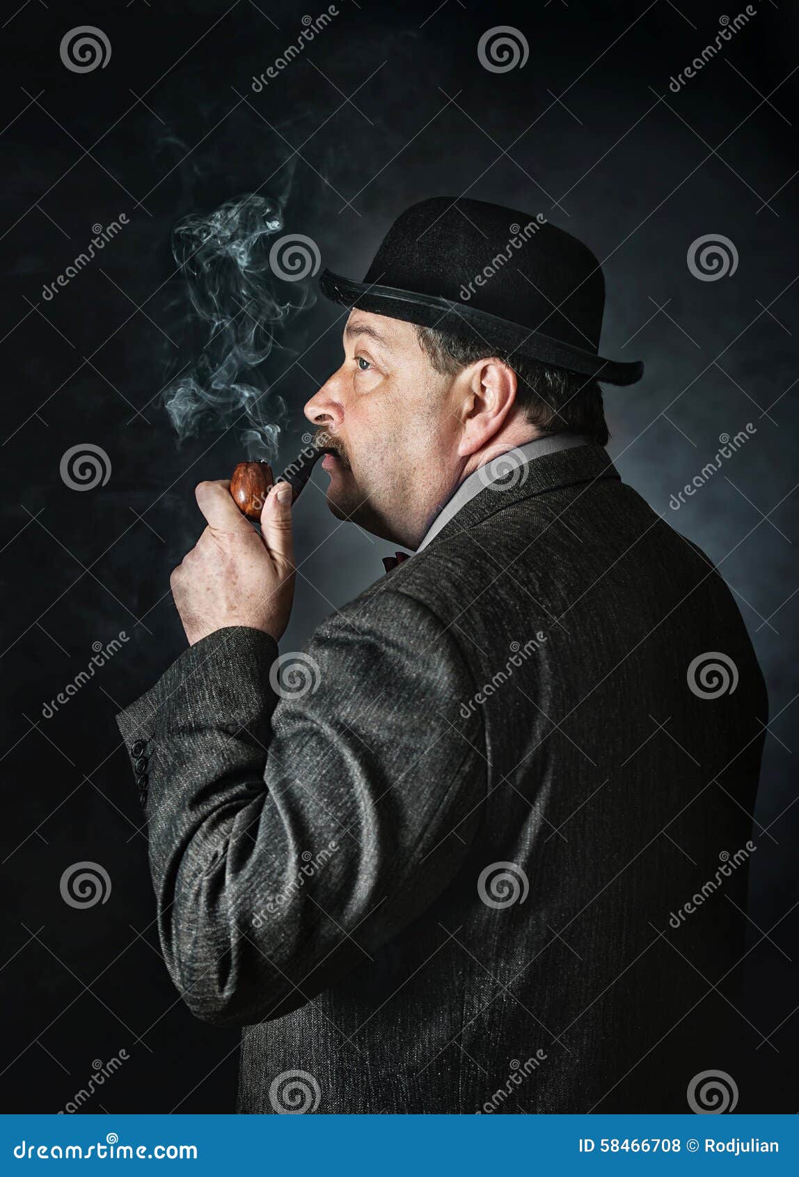 Man with a pipe stock photo. Image of middle, nicotine - 58466708