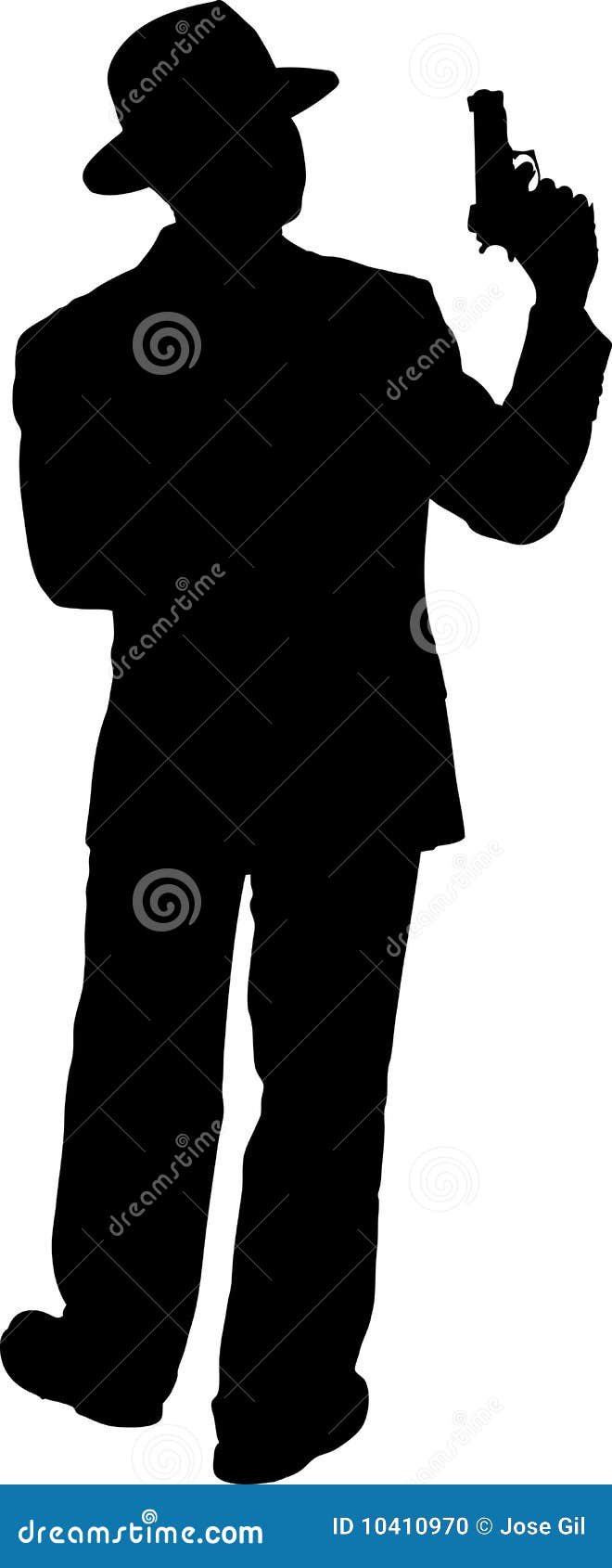 Man with a Pistol Silhouette Stock Vector - Illustration of vertical ...