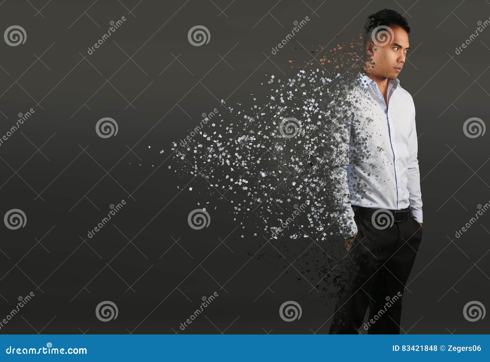 Man with Pixel Dispersion Effect Stock Photo - Image of body ...