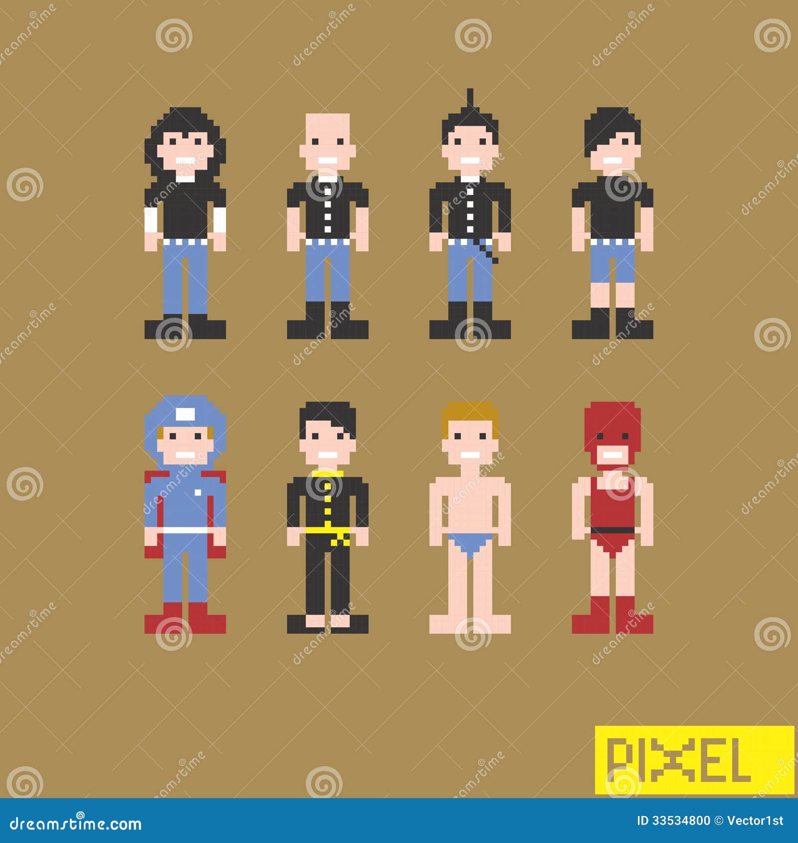 Man in pixel stock vector. Illustration of sign, style - 33534800