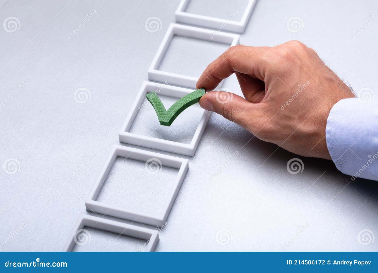 Man Placing Check Mark in Box Stock Photo - Image of form, answering ...