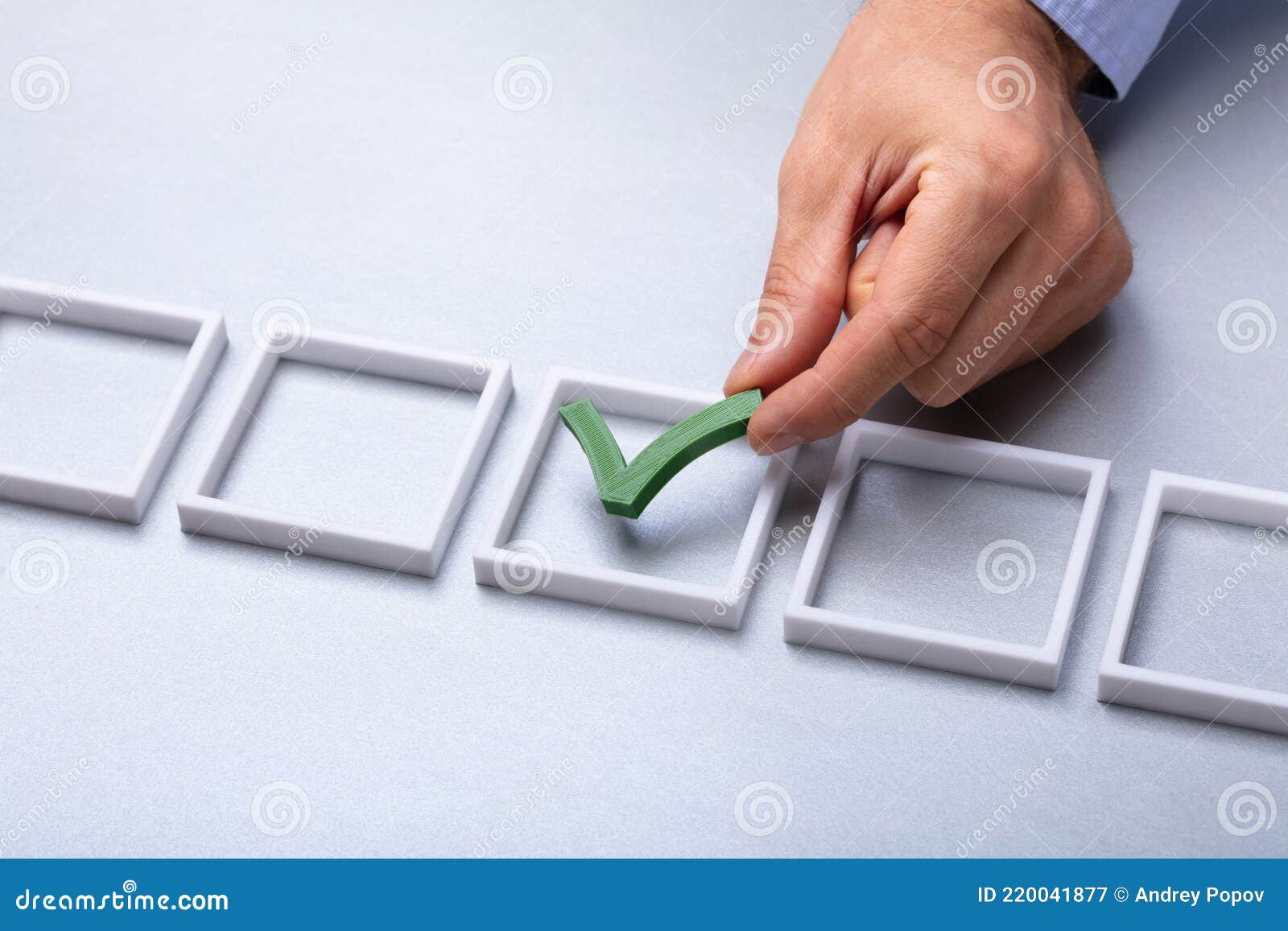Man Placing Check Mark in Box Stock Image - Image of list, approve ...